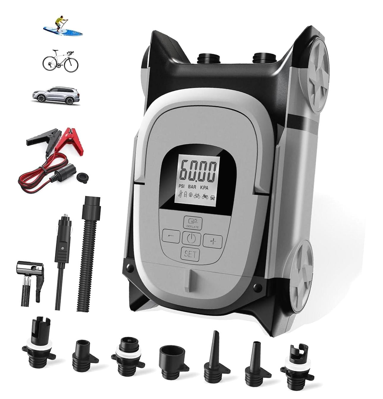 Wellsay Electric Paddle Board Pump for Inflatable SUP, Kayak, Boats, UP ...