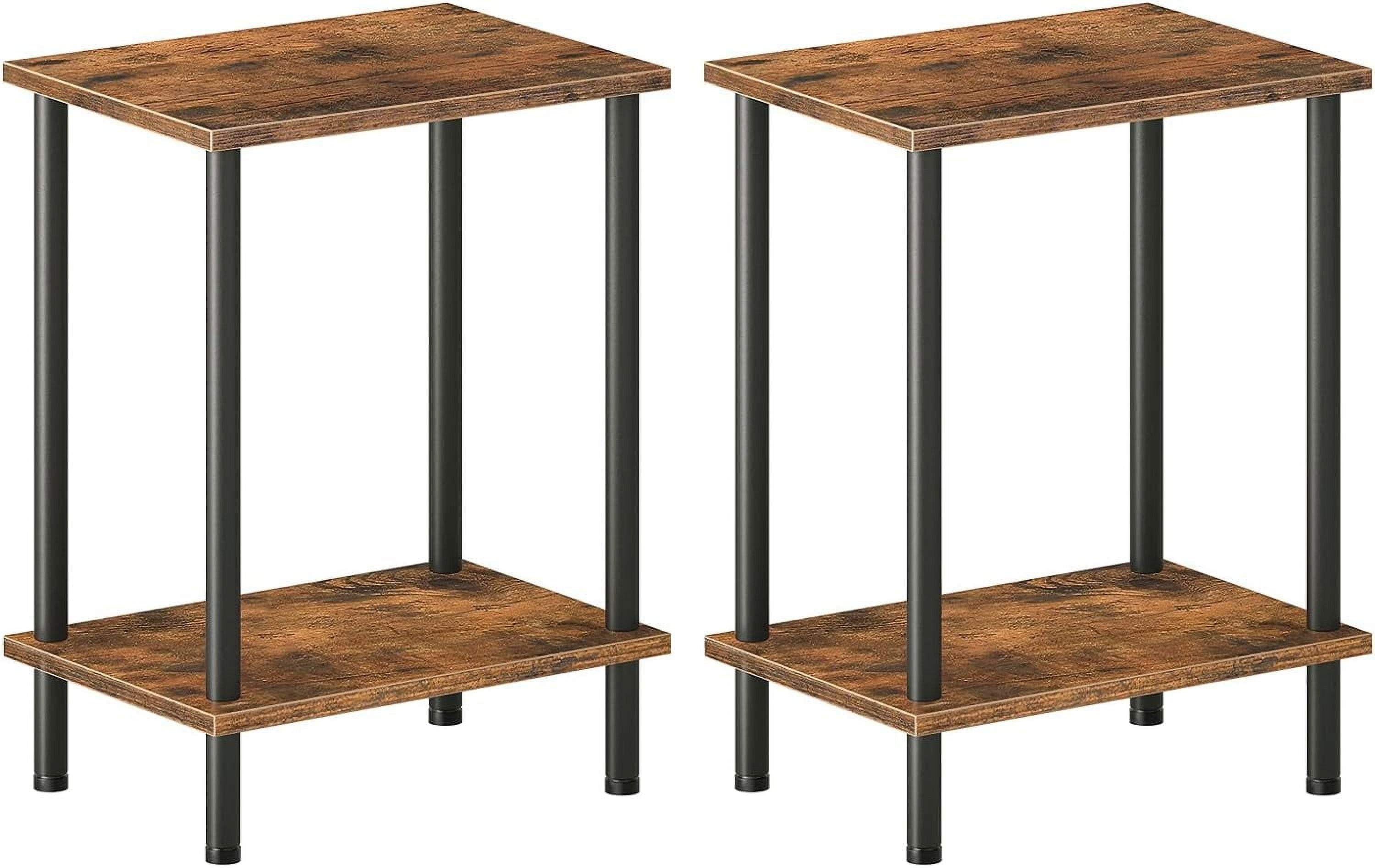 Wellsay End Tables Set of 2, Small Side Table, Nightstand with 2-Layer ...
