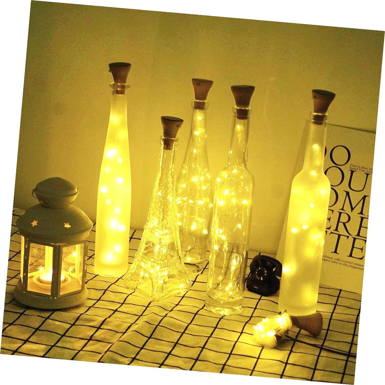 Wellsay Enhanced 10 Pack Solar Bottle Lights with 20 LEDs, Silver Wire ...