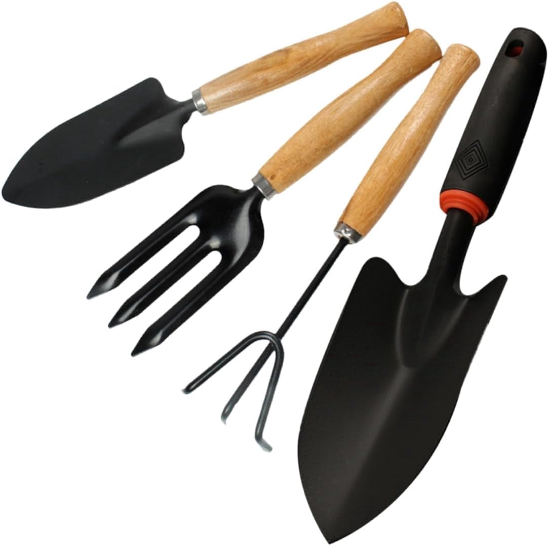 Wellsay Ergonomic Garden Tools for Weeding Stainless Steel Rake Shovel ...