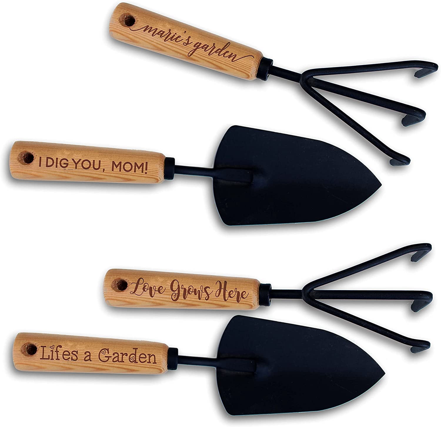 Wellsay Etchey Personalized Garden Shovel Trowel Tools Set with ...