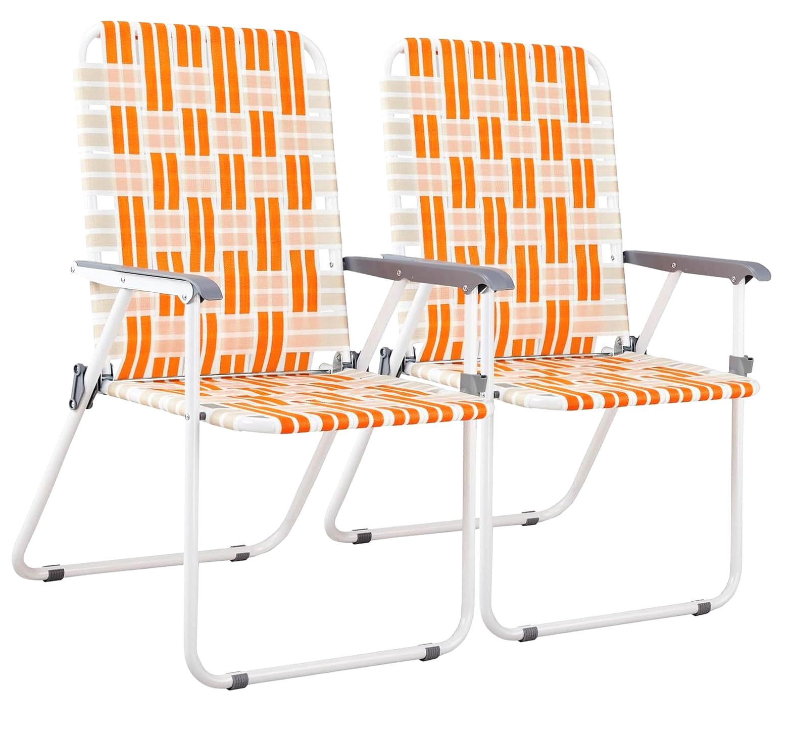 Wellsay Extra Wide Foldable Beach Chair Set of 2, Minimalist Sturdy ...