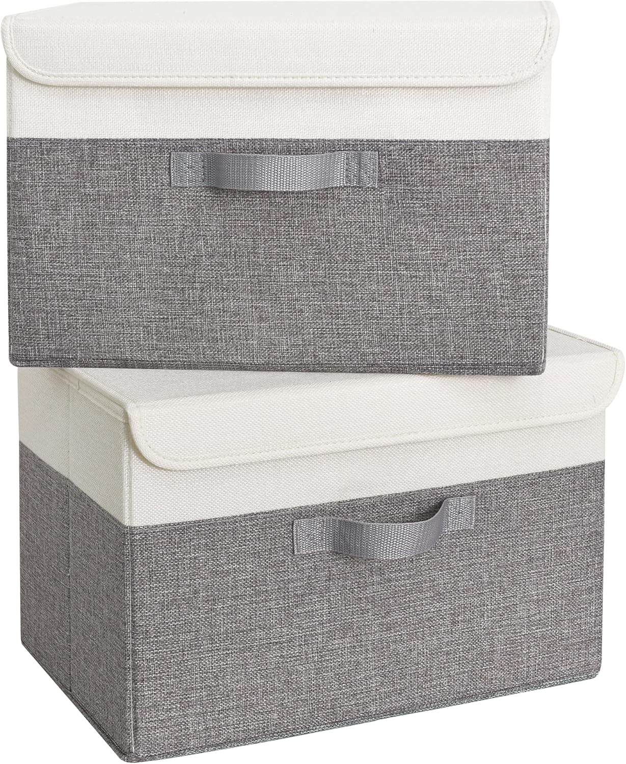 Wellsay Fabric Storage Boxes, Keepsake Box, Large Storage Bins with ...