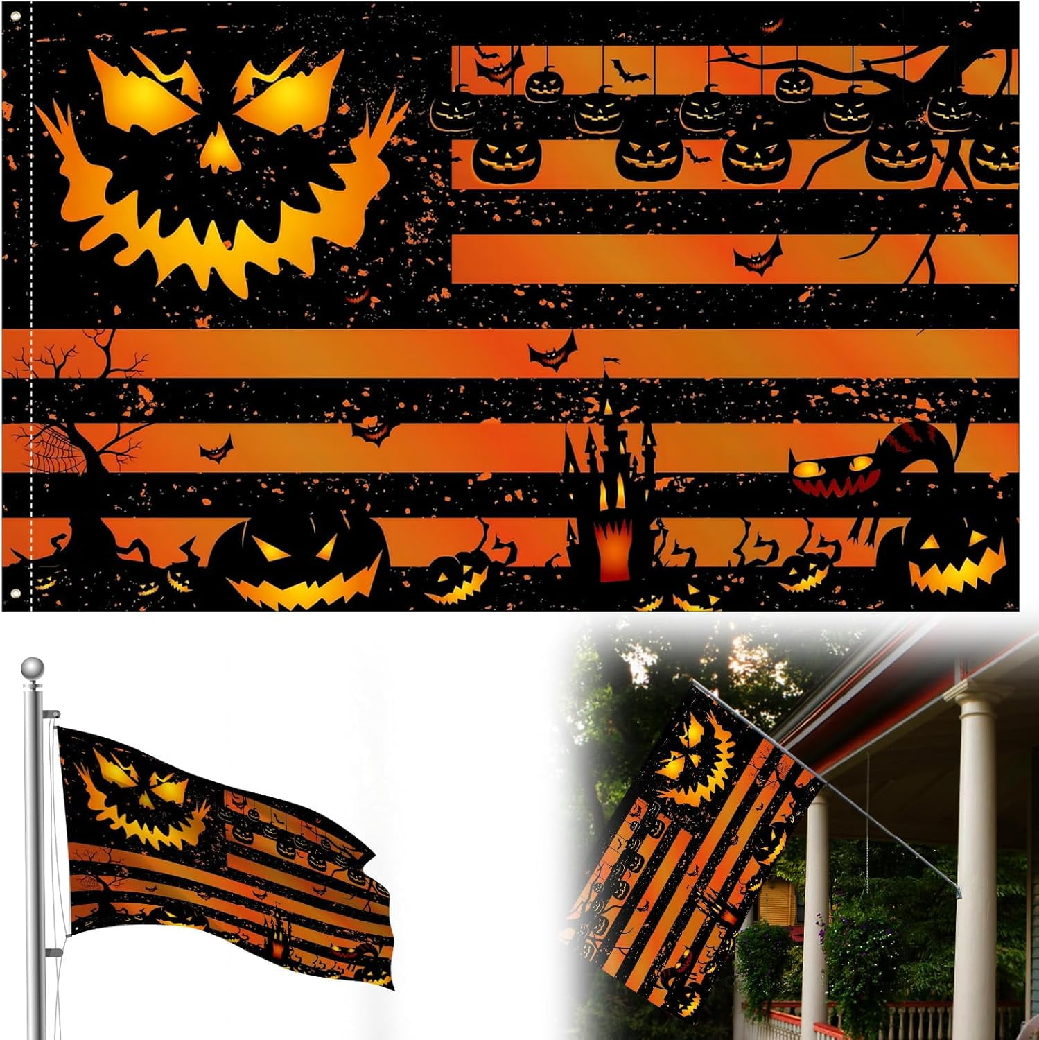 Wellsay Flags 3x5 Double-Sided for Use, Installation Scary Banner ...