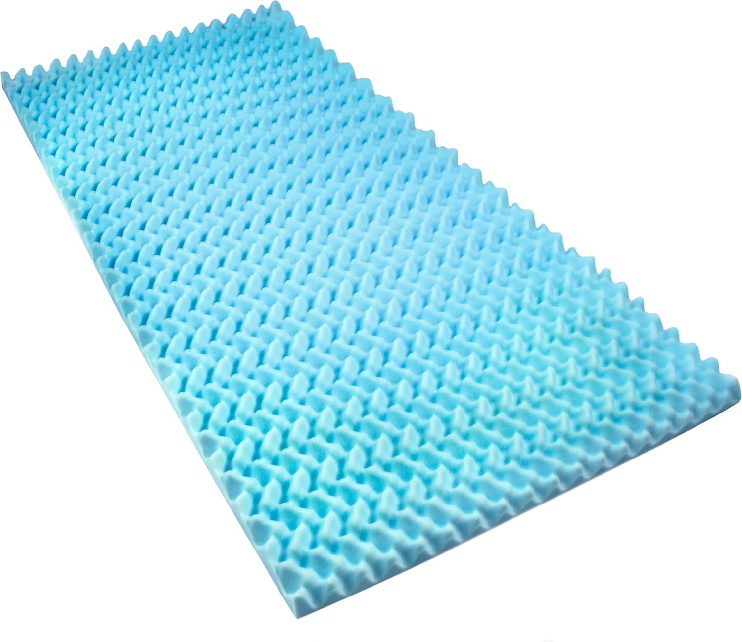 Wellsay Foam Mattress Topper, Egg Crate Foam Pad, Mattress Pad and Bed ...