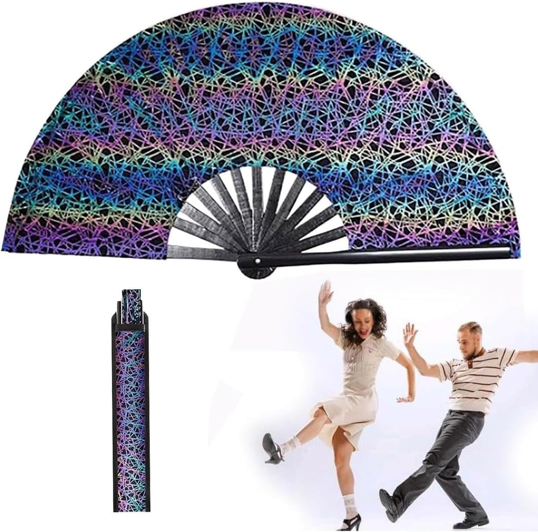 Wellsay Foldable Hand Fan, Large Portable Country Line Dance Fan with ...