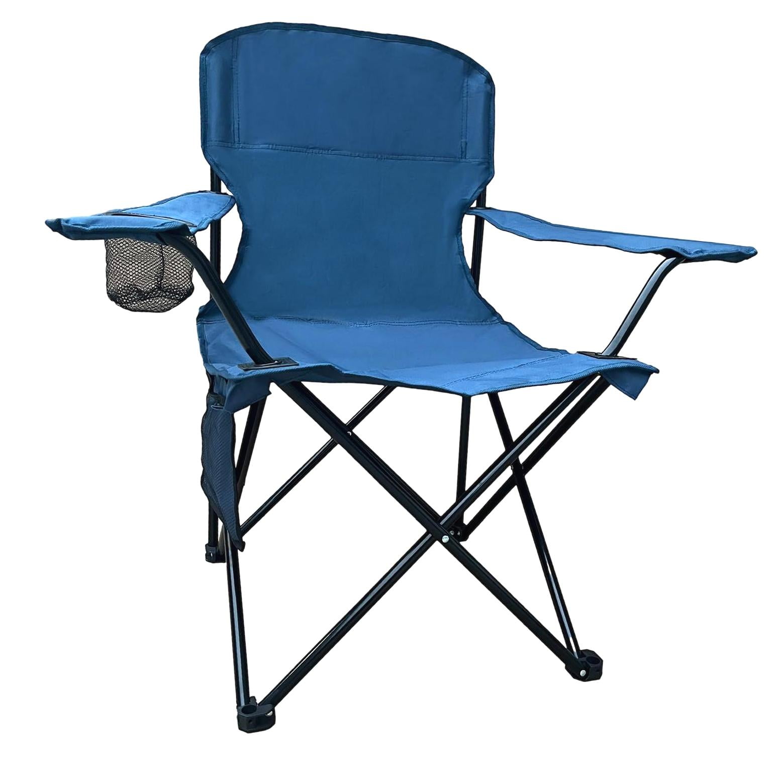 Wellsay Folding Beach Camp Chair with Cup Holder, Storage Pocket, and ...