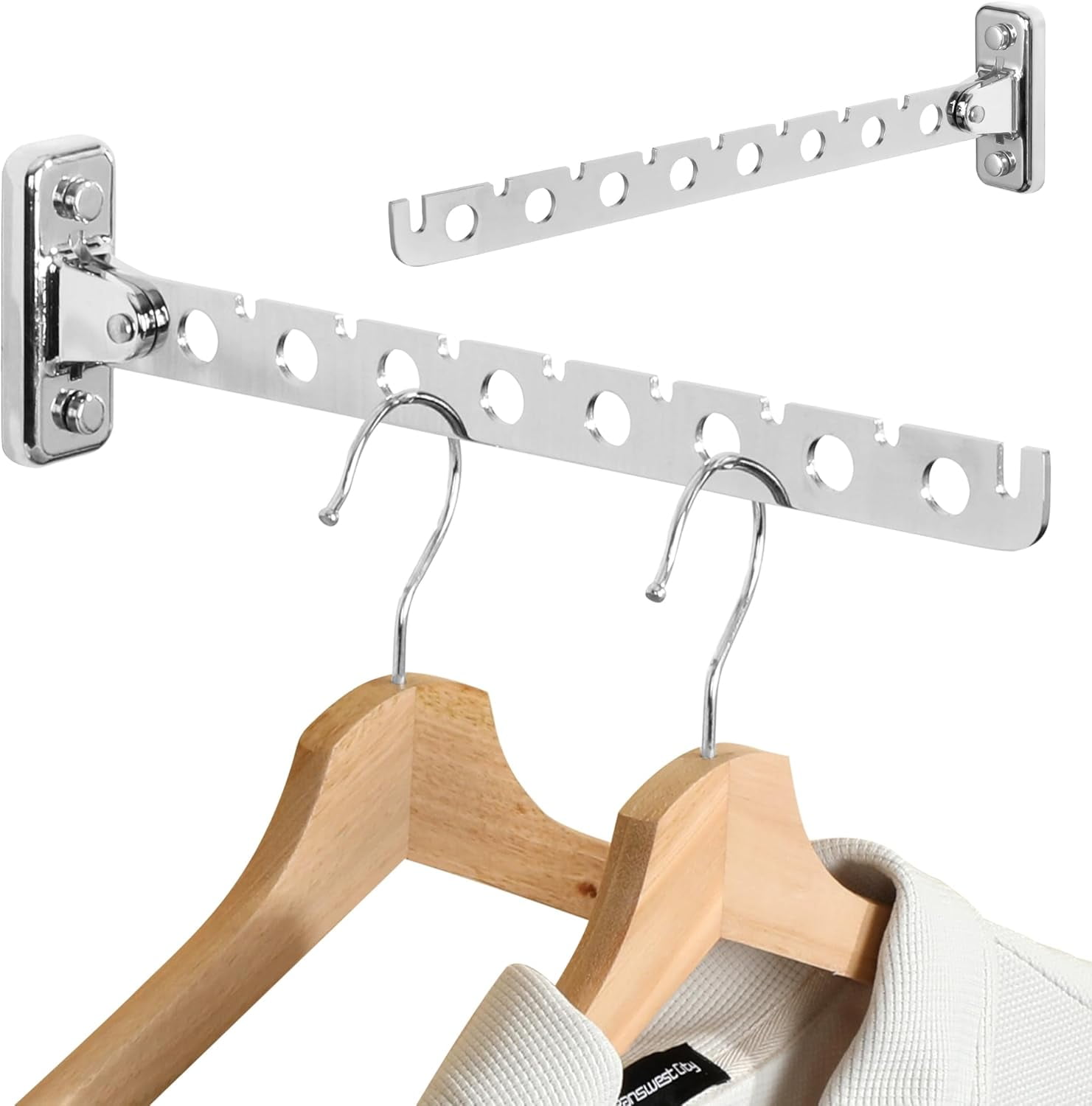 Wellsay 🔥Folding Clothes Hanger Rack, Stainless Steel Wall Mounted ...