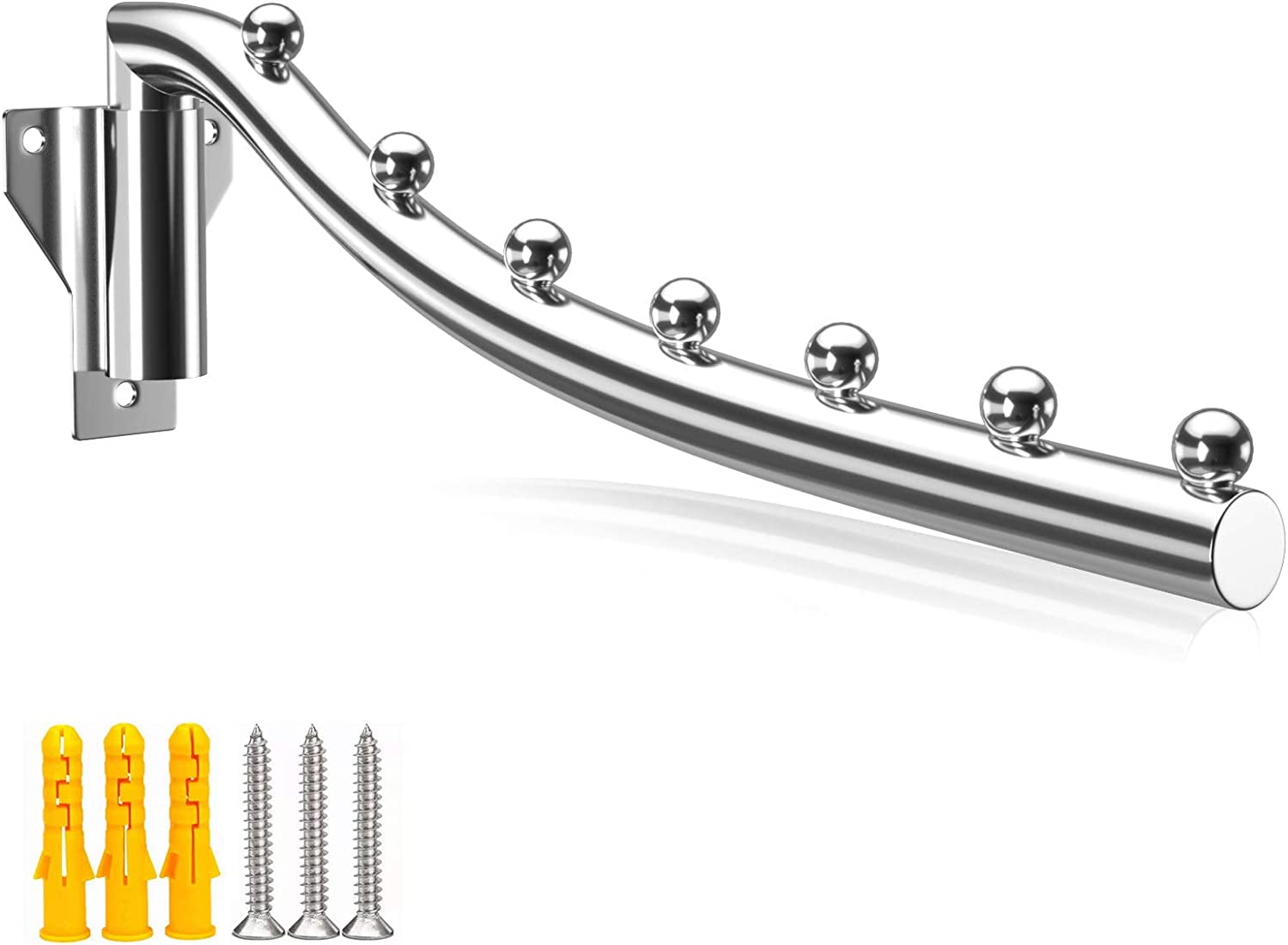 Wellsay Folding Clothing Rack Wall Mount, Retractable Wall Hangers for ...