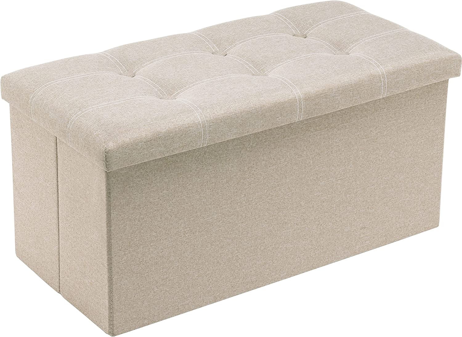 Wellsay Folding Storage Ottoman Bench, Footrest Couch for Living Room ...