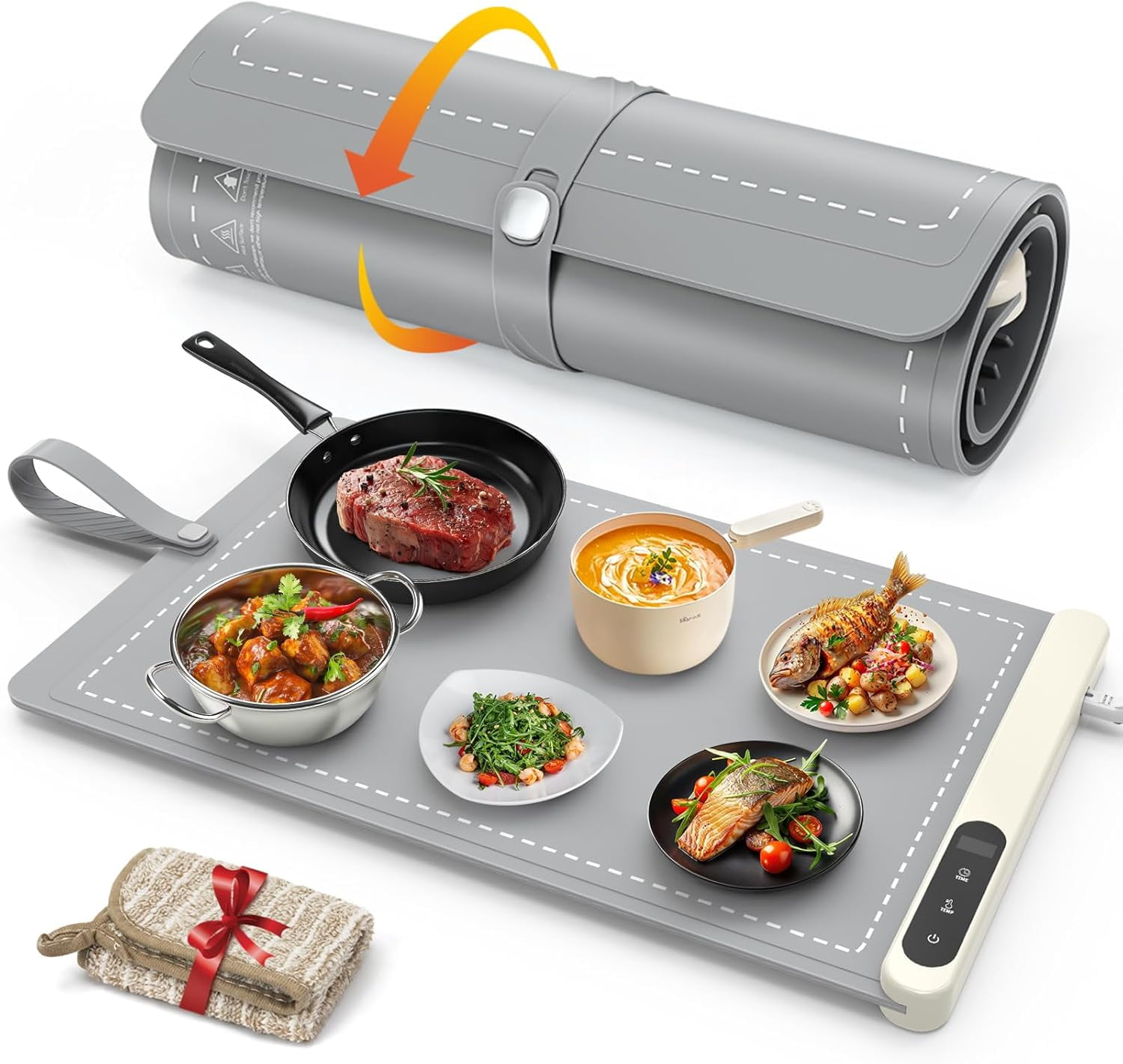 Wellsay Food Warming Mat - Electric Warming Tray with 6 Temperature ...