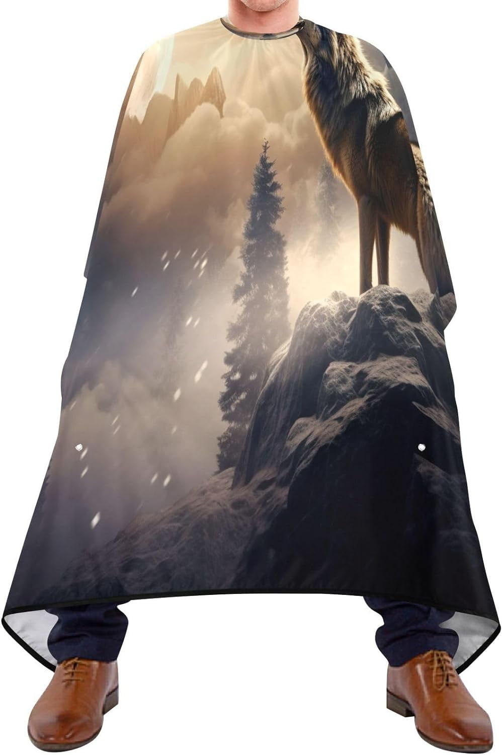 Wellsay Full Moon Wolf Hair Cutting Capes for Adults Salon Barber Cape ...