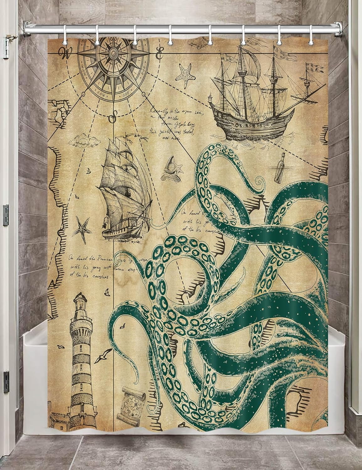 Wellsay Funny Nautical Camper RV Shower Curtain for Travel Trailer ...