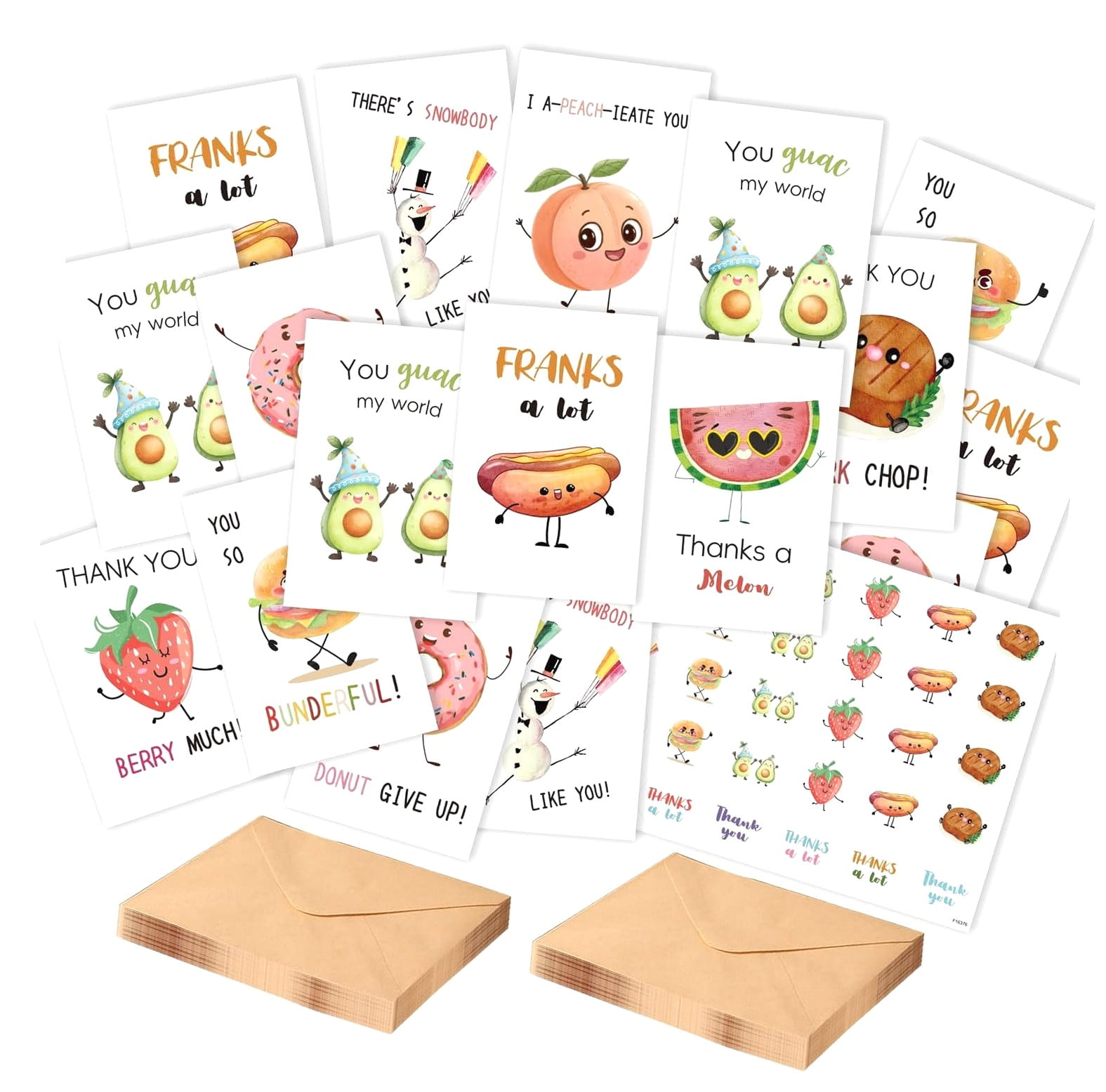 Wellsay Funny Thank You 36 Pieces Funny Birthday Thank You Notes with ...