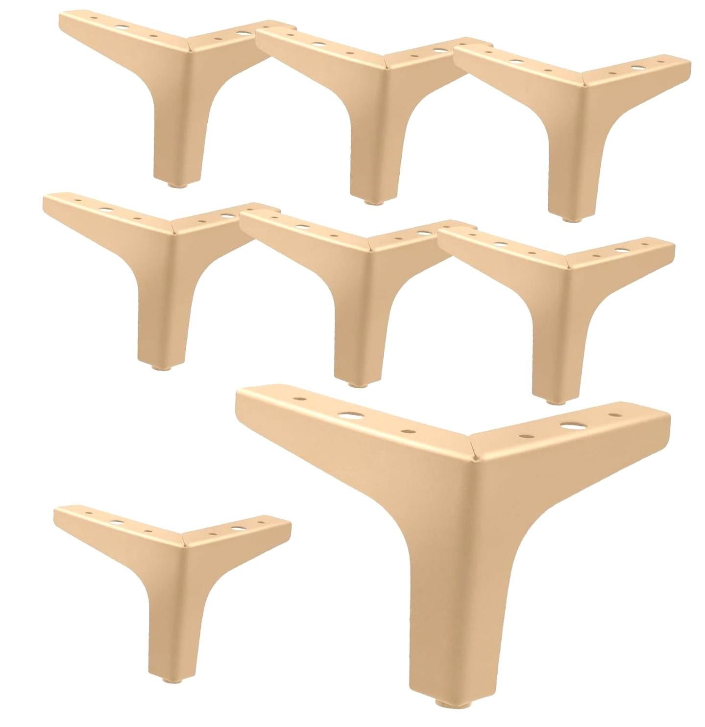 Wellsay Furniture Legs: 8-Piece Metal 4-Inch Triangle Feet Replacement ...