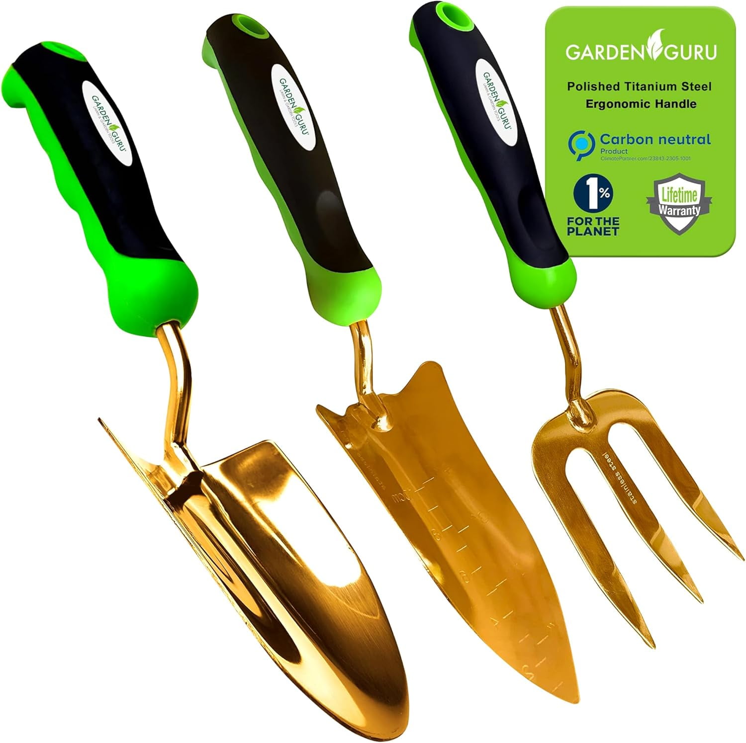 Wellsay Garden Guru Titanium Garden Tool Set 3pc Hand Trowel ...