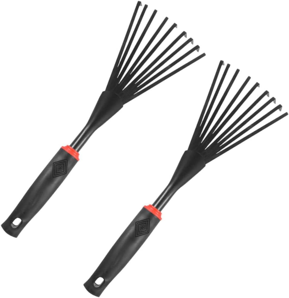 Wellsay Garden Hand Cultivator with 9 Root Rake Small Handheld Rake Set ...