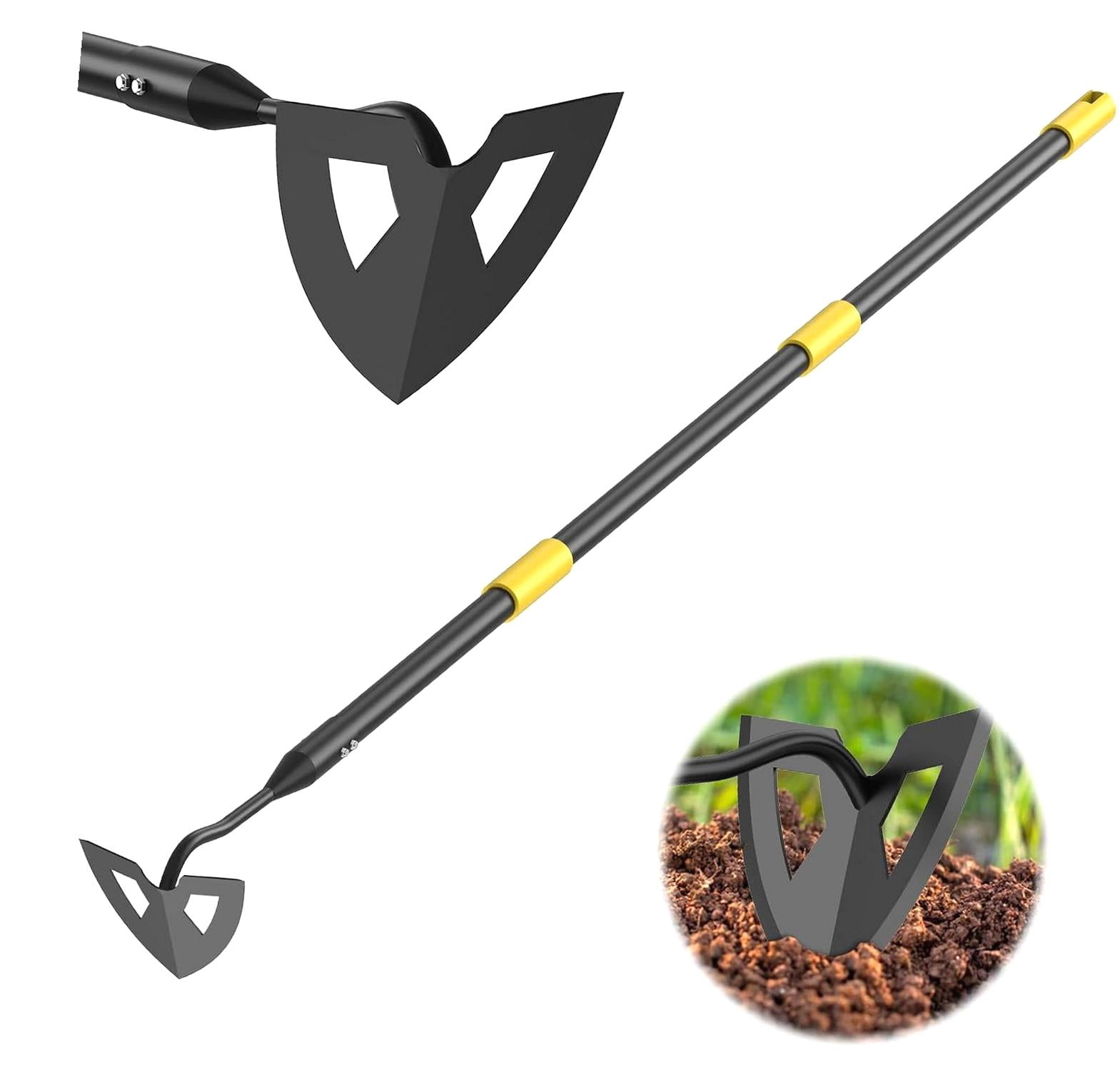 Wellsay Garden Hoe Tool, 41.3 to 55.5 Inch Adjustable Weeder with Long ...