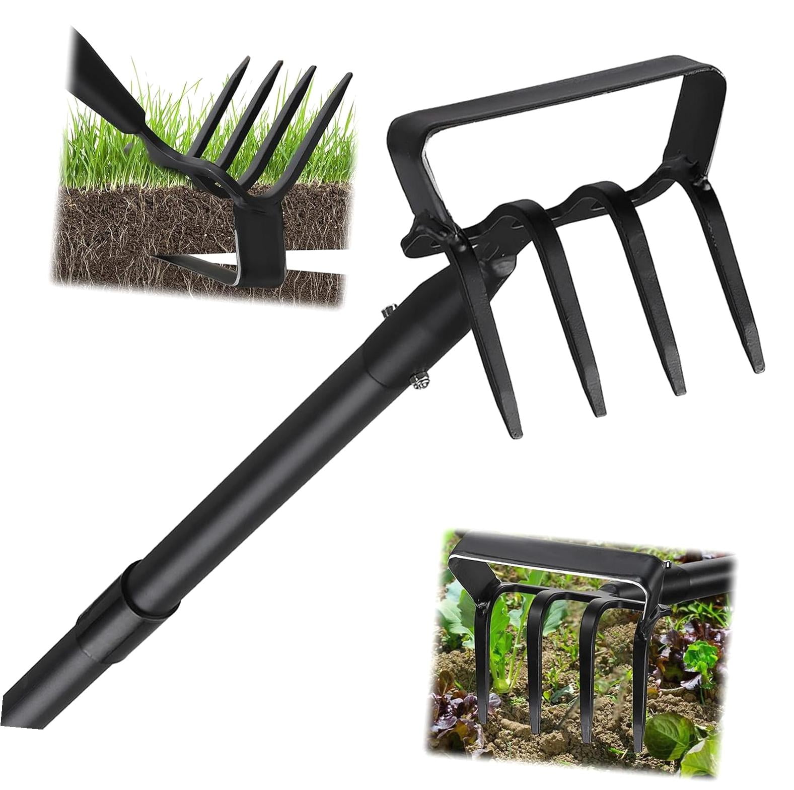 Wellsay Garden Hoe Weeding Tool, 73" Extended Handle Stirrup Hoe ...