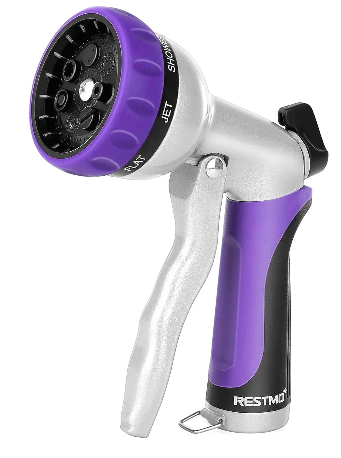 Wellsay Garden Hose Nozzle, Metal Spray Nozzle with 7 Adjustable Spray ...