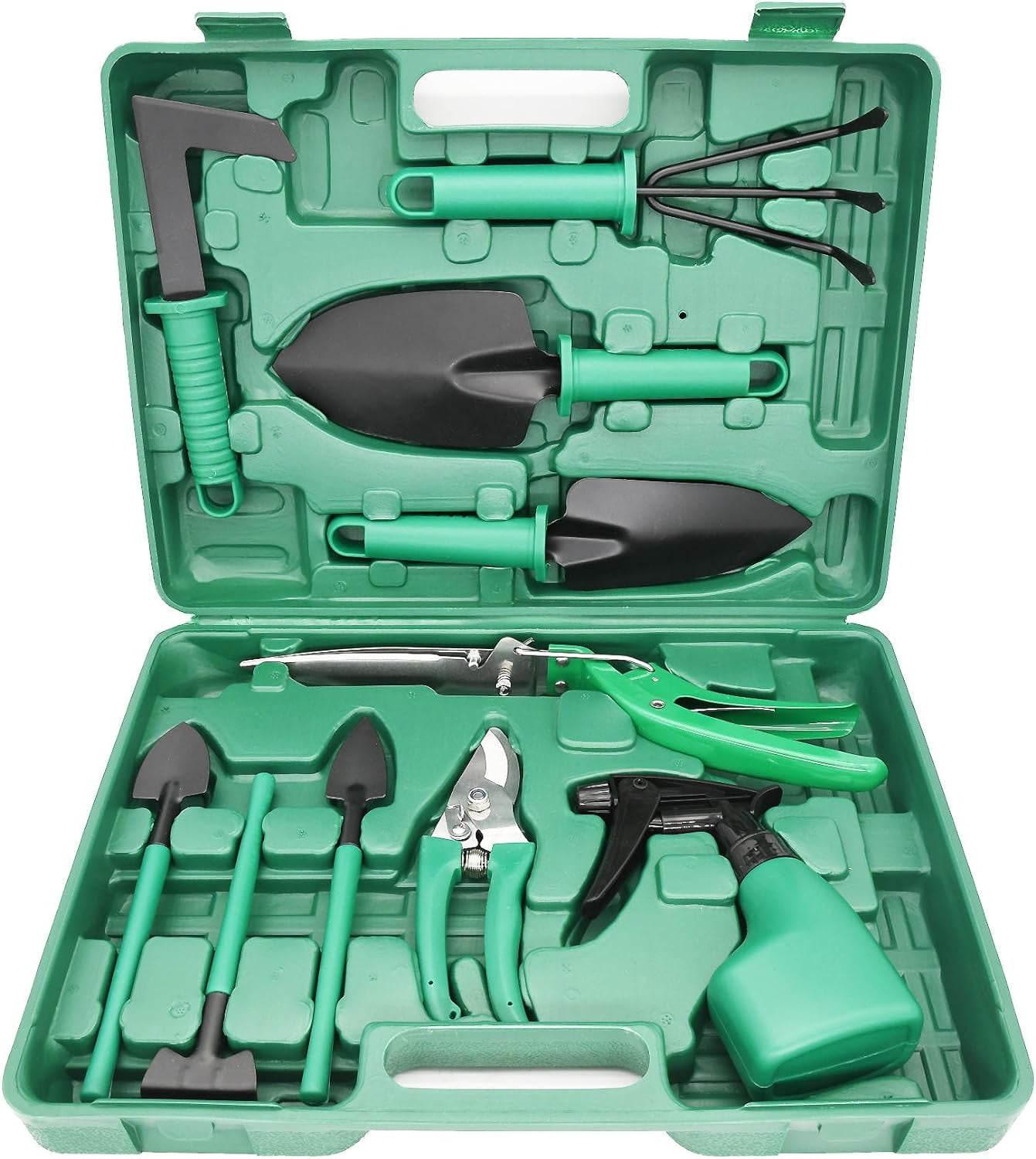 Wellsay Garden Tool Set,10 PCS Gardening Tools Set with Carrying Case ...
