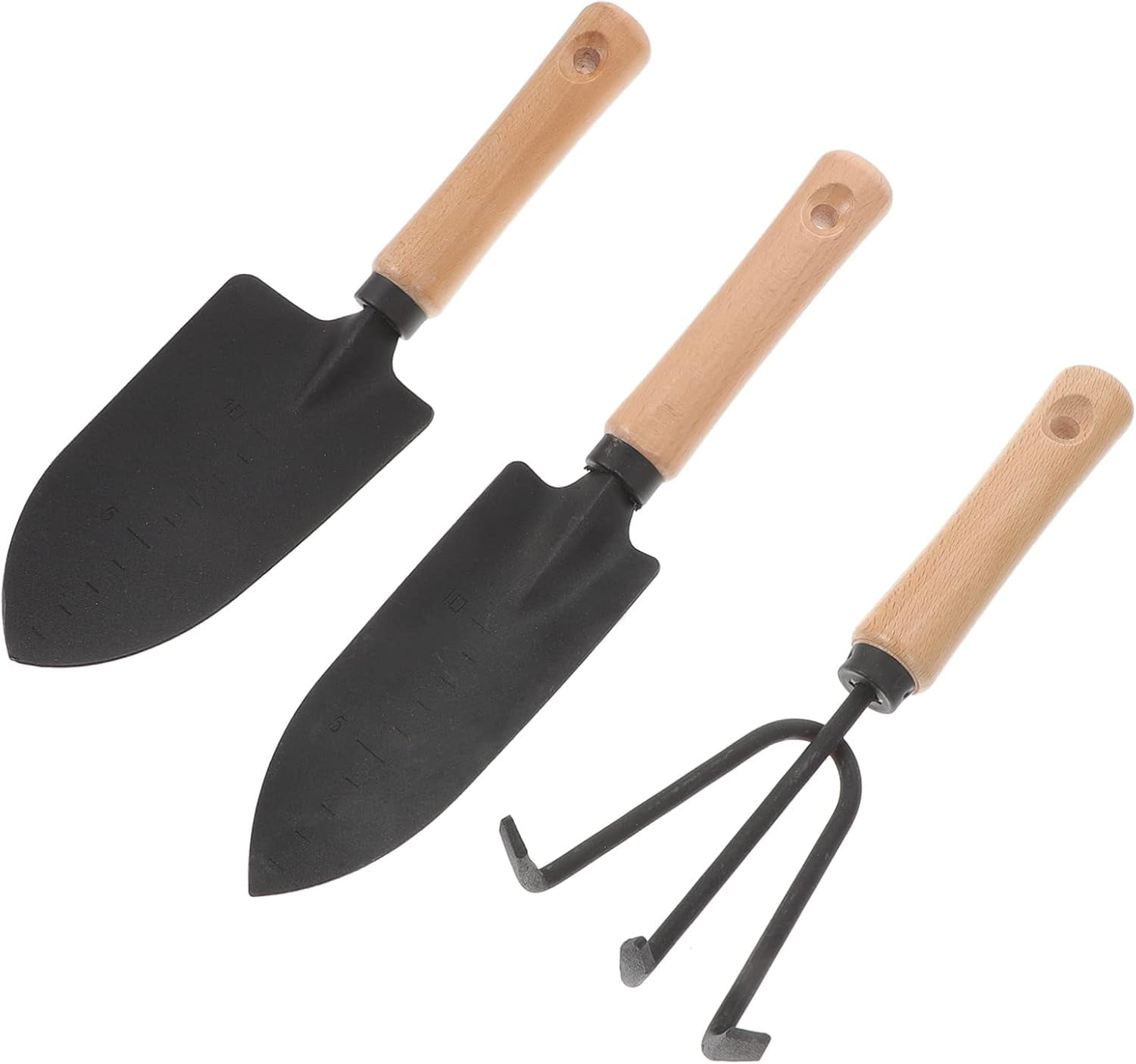 Wellsay Garden Tool Set 3-Piece Kit Shovel Trowel Rake Outdoor Planting ...