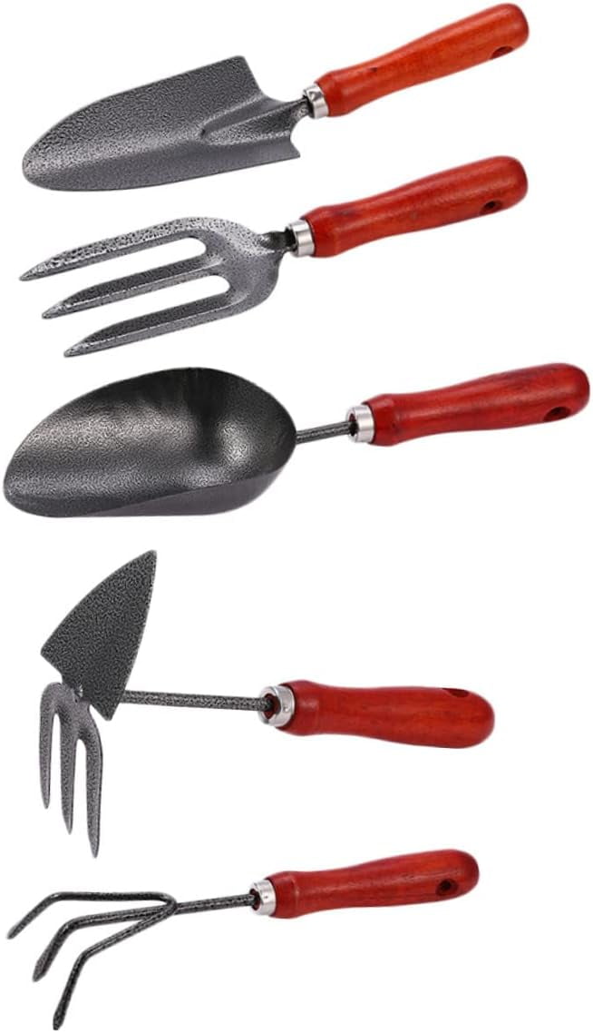 Wellsay Garden Tool Set 5pcs Shovel Rake Hoe Kit Practical for Outdoor ...