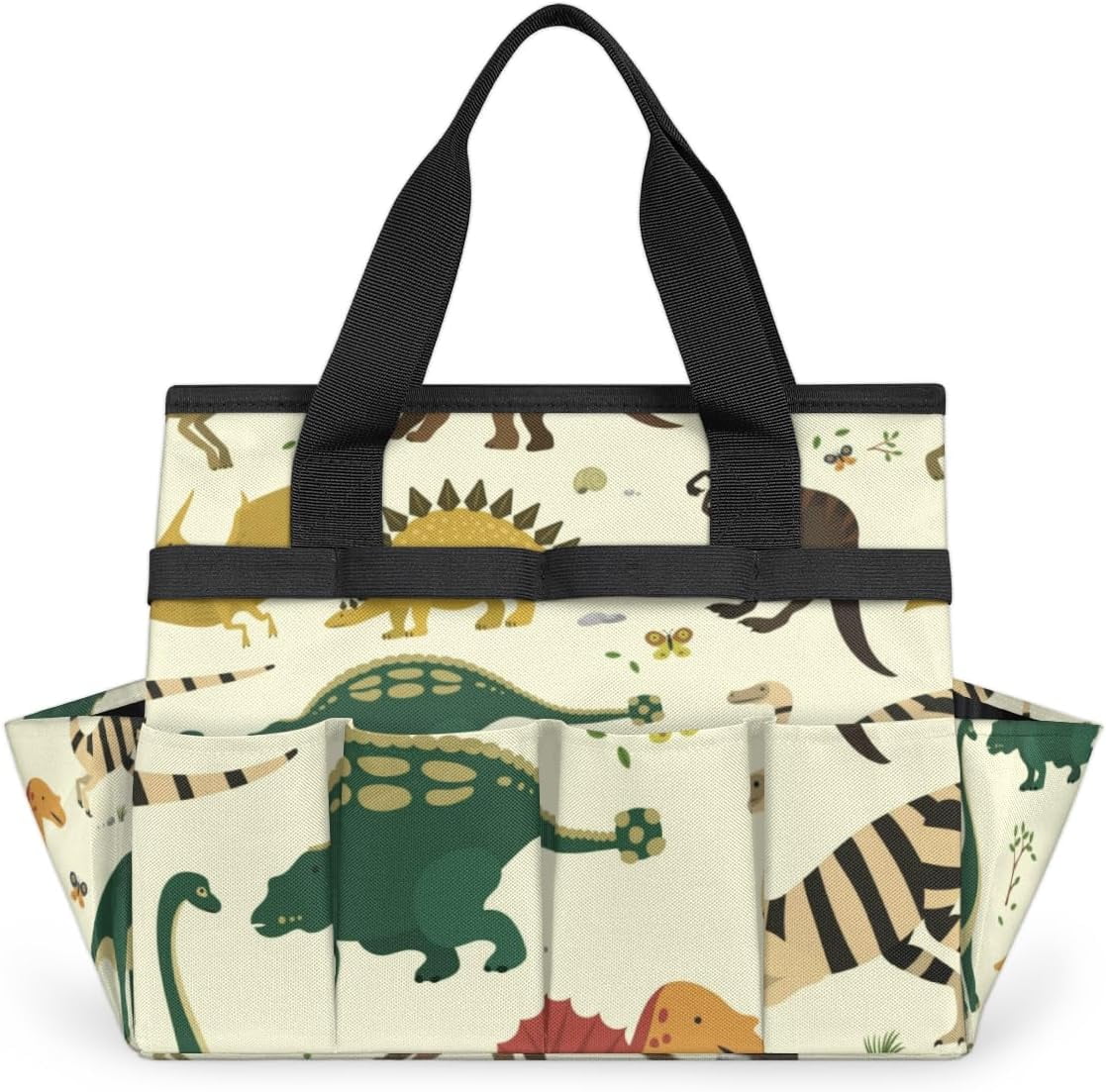 Wellsay Garden Tool Tote Bag for Women Men Cartoon Dinosaurs Gardening ...