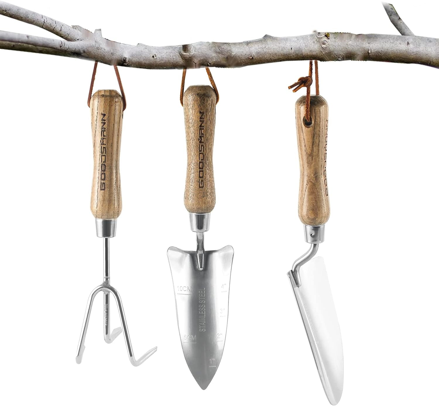 Wellsay Garden Tools Set, 3 Piece Stainless Steel Gardening Kit, Hand ...