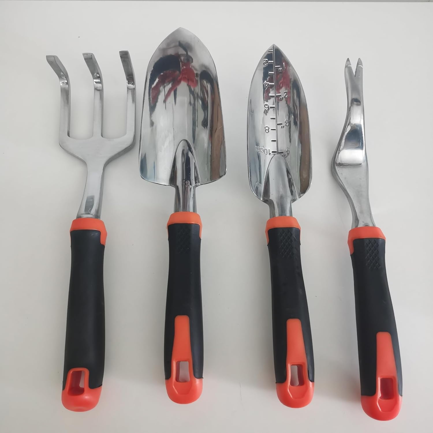 Wellsay Garden Tools Set, 4 Piece Aluminum Hand Tool Kit with Ergonomic ...