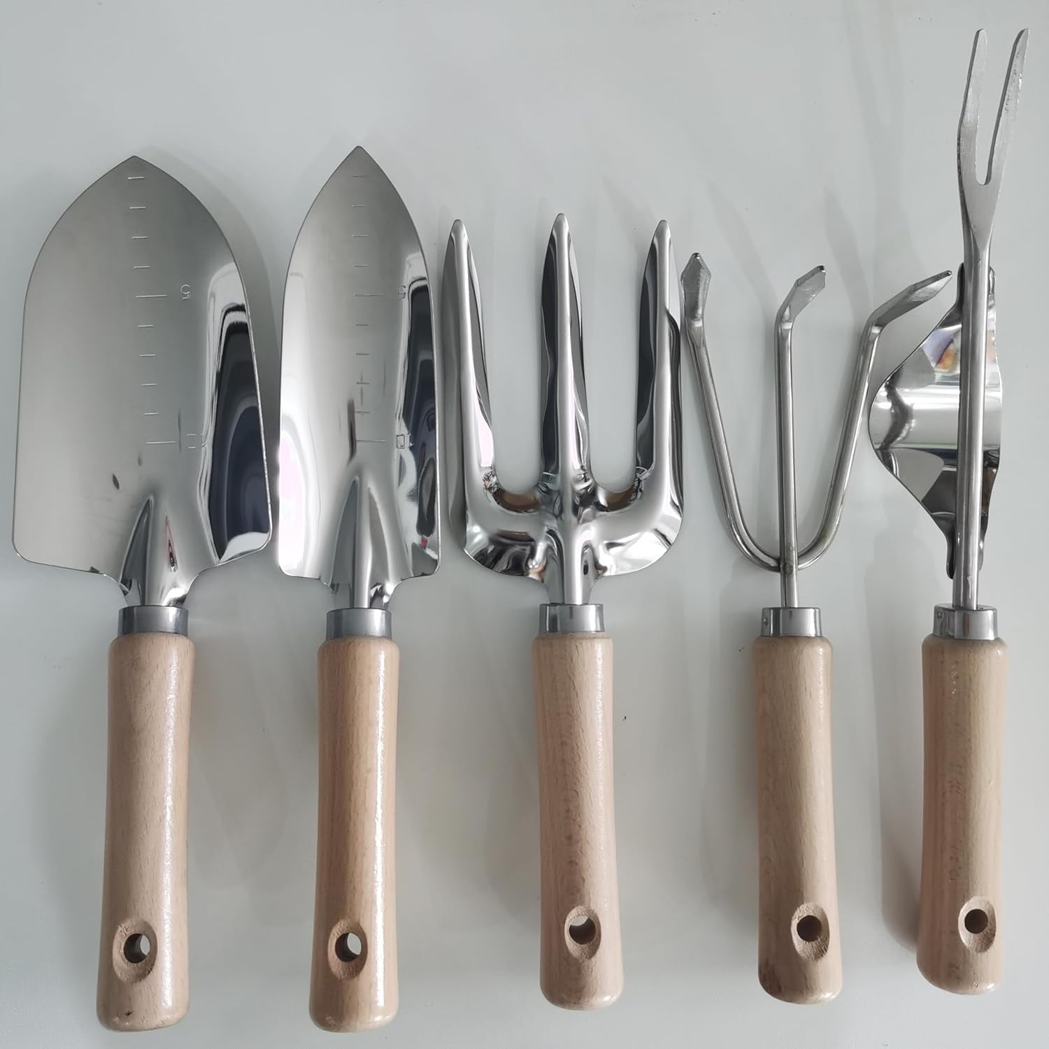 Wellsay Garden Tools Set, 5 Piece Stainless Steel Hand Tool Kit with ...