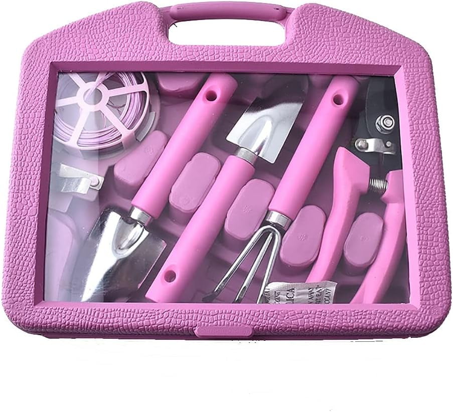 Wellsay Garden Tools Set/Garden Tools kit 5 Piece,Garden Tools Set Pink ...