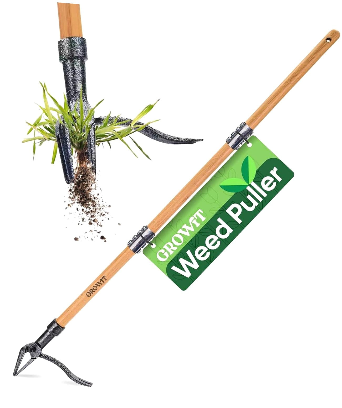 Wellsay Garden Weeder Tool - 45” Stand-Up Weed Puller with Handle & 4 ...