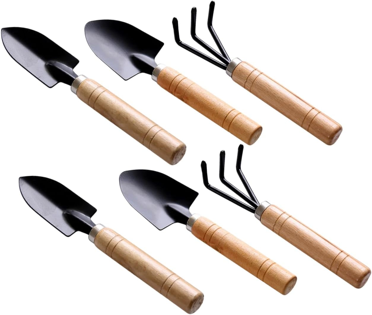 Wellsay Gardening Tool Set 6 Pieces Including Shovel Rake Weeding Tools ...
