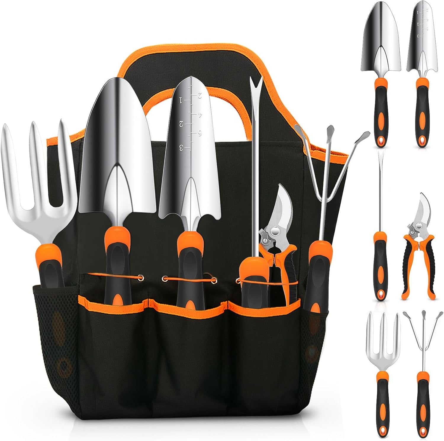 Wellsay Gardening Tool Set, Stainless Steel Heavy Duty Gardening Tool ...