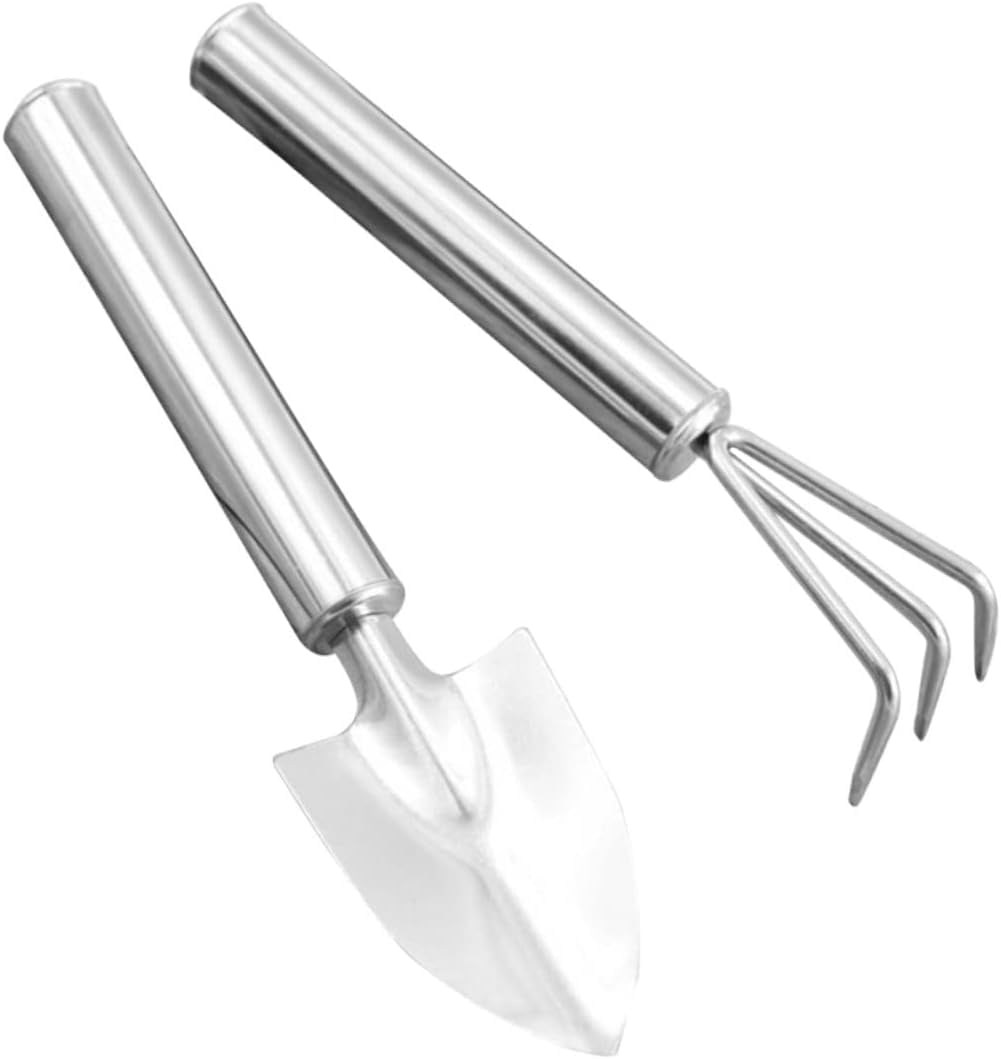 Wellsay Gardening Tool Sets 2pcs Mini Shovel Rake Set Garden Hoe and ...