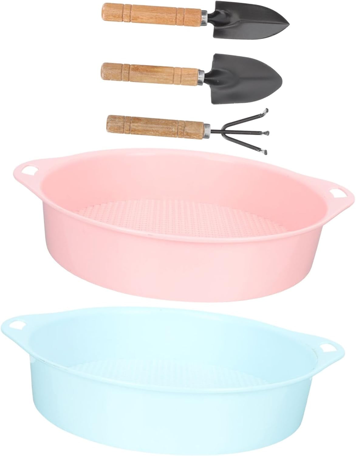 Wellsay Gardening Tools Kit Set of 5 Garden Rake for Mulch Compact Size ...