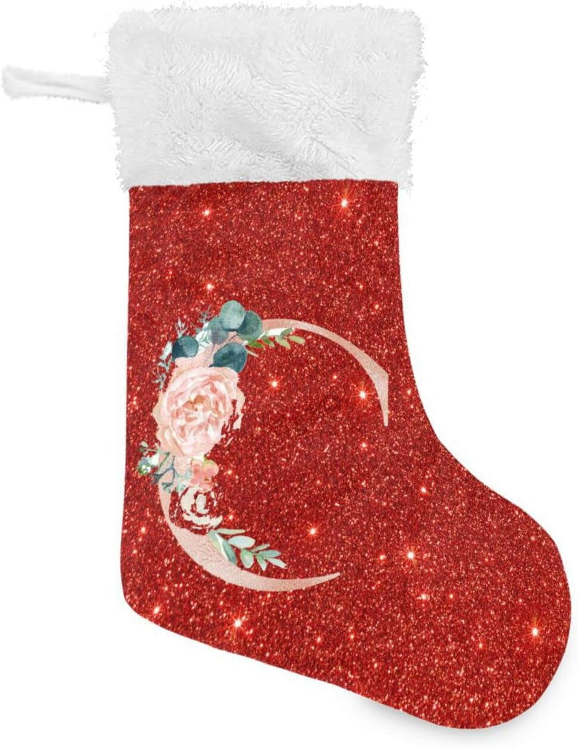 Wellsay Giltter Personalized Christmas Stockings Letter C Christmas ...