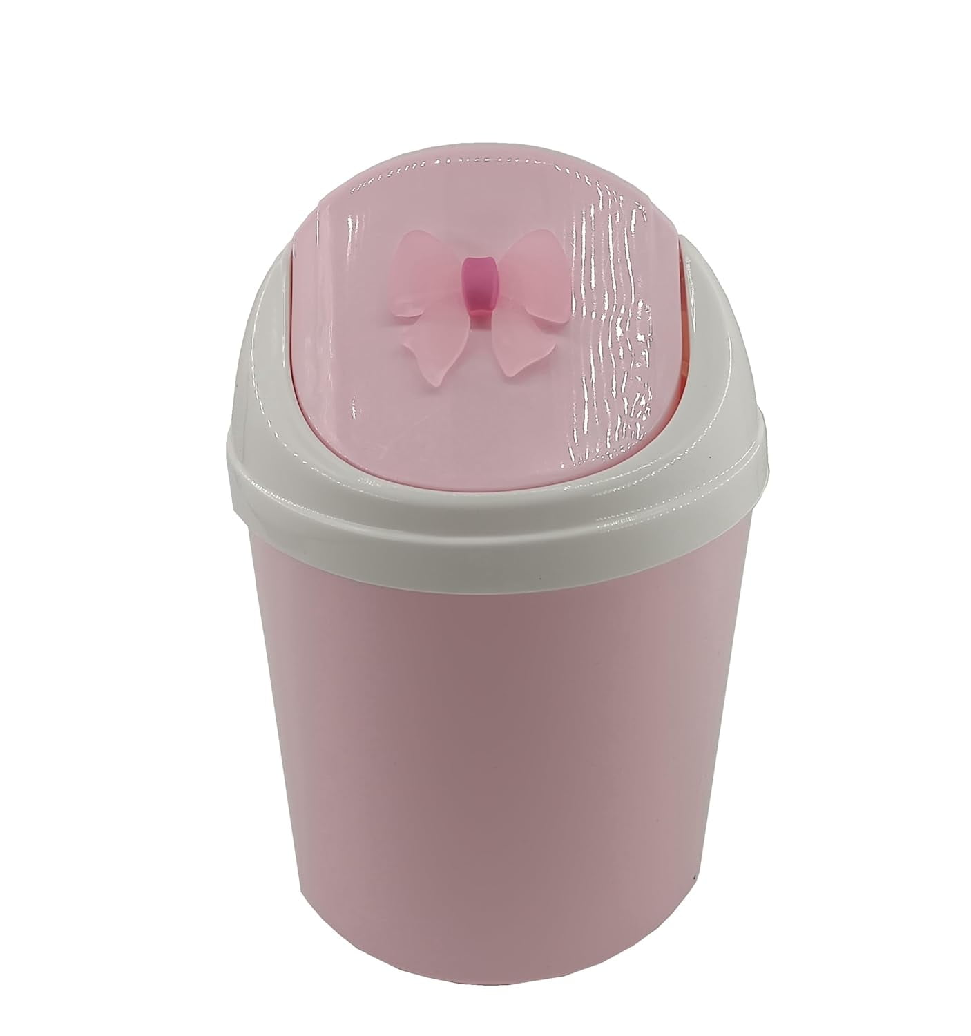 Wellsay Girls Cute Pink Desktop Mini-Trash Bin Can Waste Bucket with ...