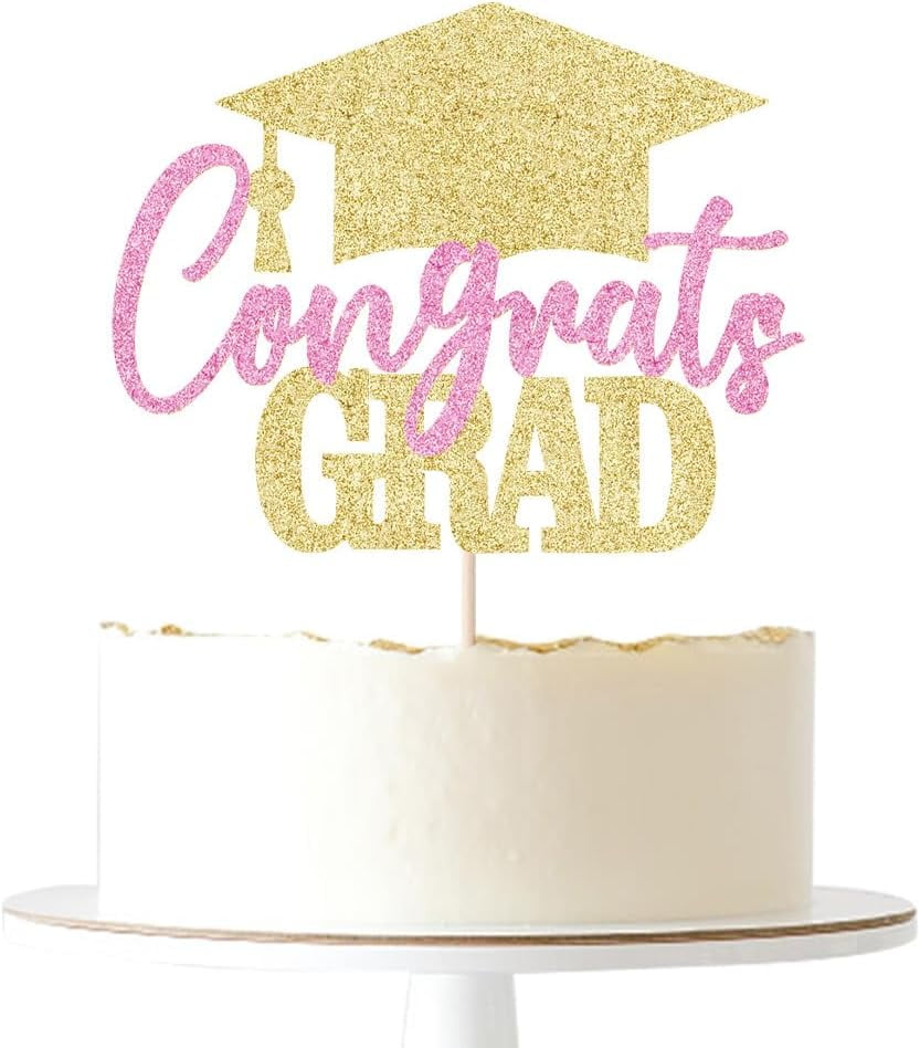 Wellsay Glitter Congrats Grad Cake Tor, 2025 Graduation Party ...
