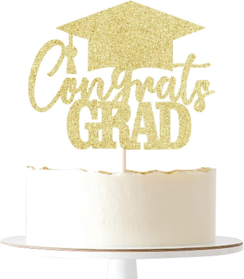 Wellsay Glitter Congrats Grad Cake Tor, 2025 Graduation Party ...