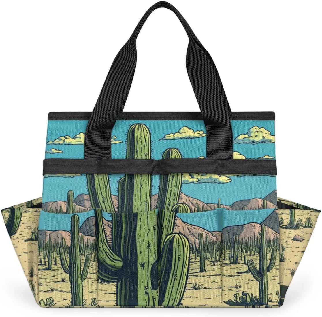 Wellsay Green Cactus Desert Garden Tool Storage Bag Waterof Vintage ...