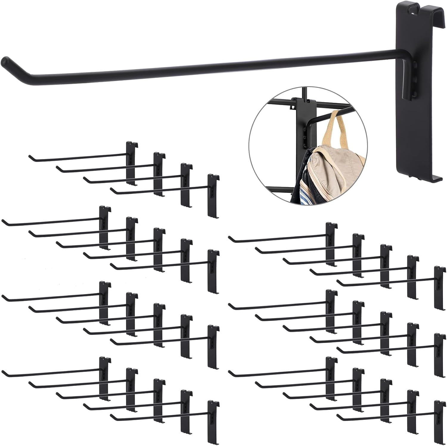 Wellsay Grid Wall Hooks-35 Pcs Notch Display Hooks for Grid Wall Panel ...