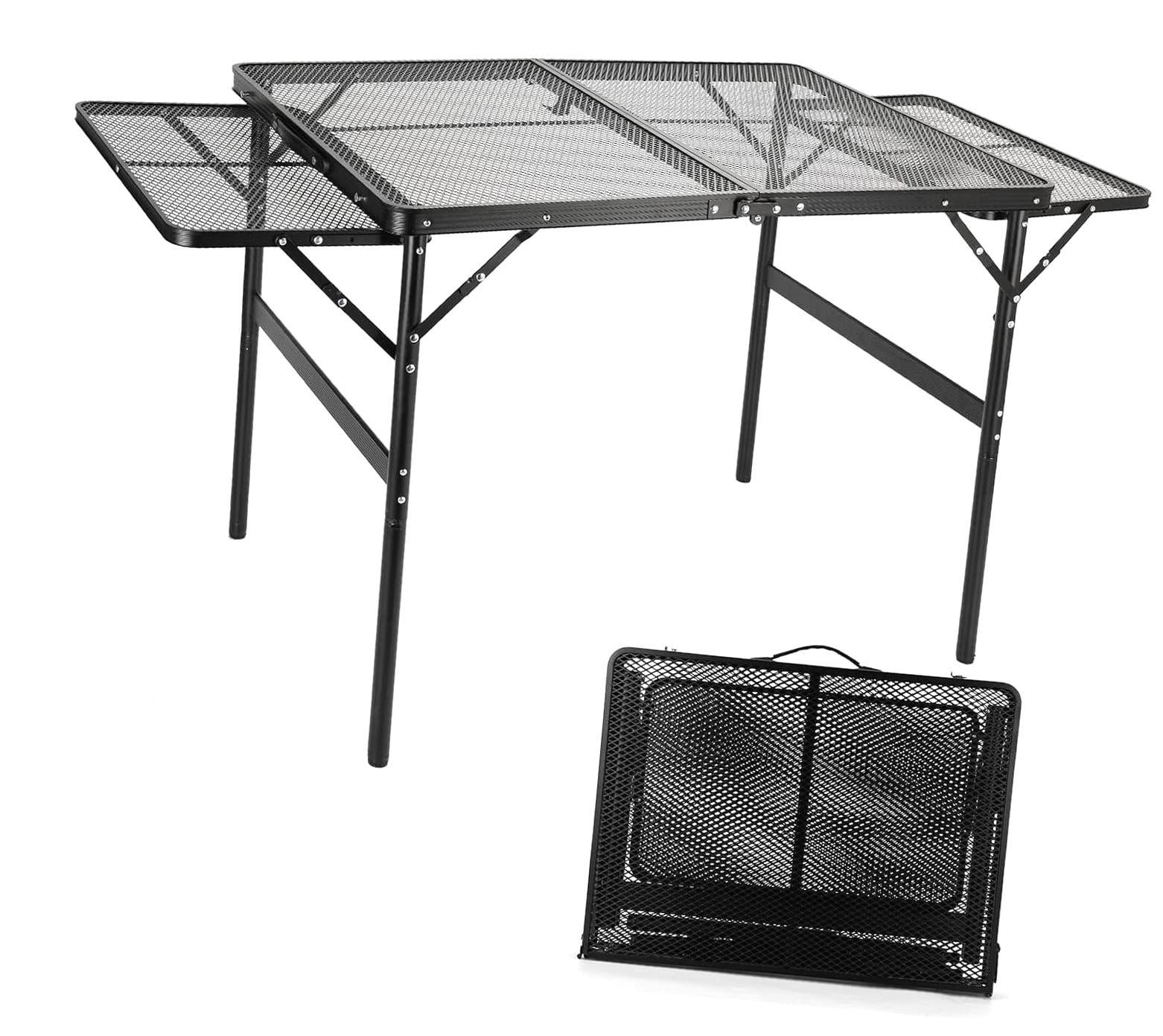 Wellsay Grill Table Collapsible Table Featuring 2 Wing Panels 3FT+1.4 ...