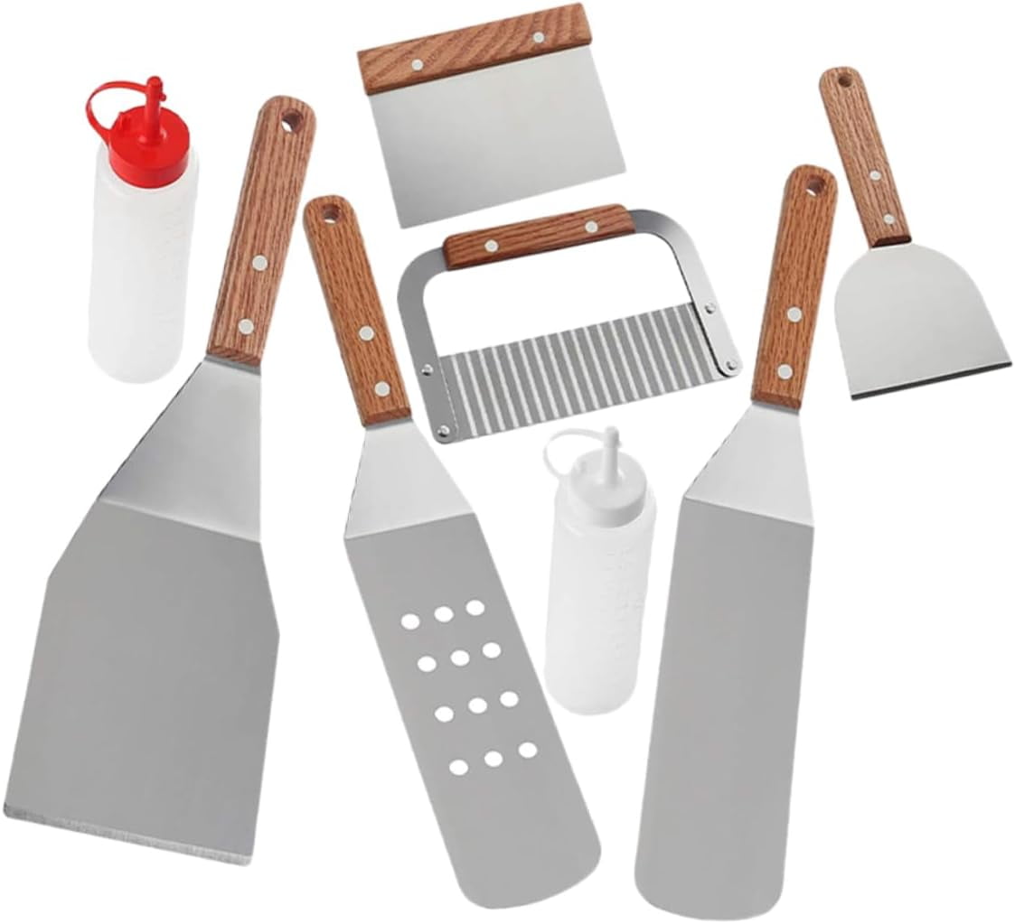 Wellsay Grill for Cleaning Grill BBQ Grill Set 8 Piece Grilling Tool ...