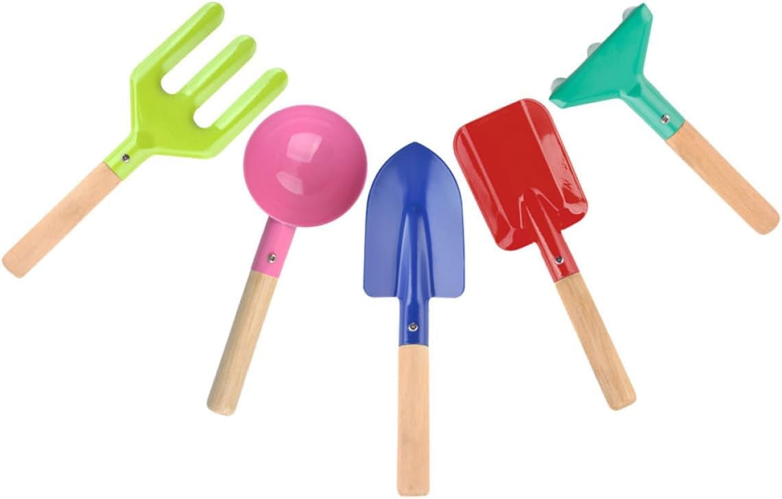Wellsay Hand Garden Rake Spade 5pcs Mini Gardening Tools Set Small ...