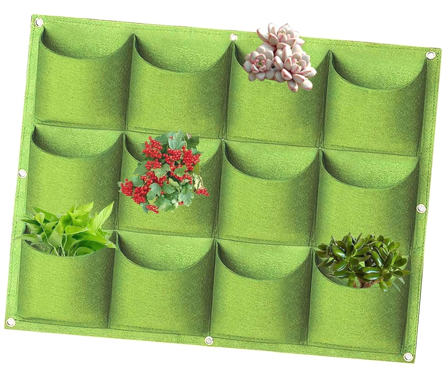 Wellsay Hanging Planting , 12 Pockets Hanging Vertical Wall Planter ...