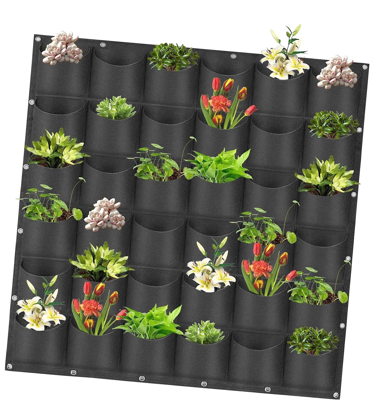 Wellsay Hanging Planting , 36 Pockets Hanging Vertical Wall Planter ...