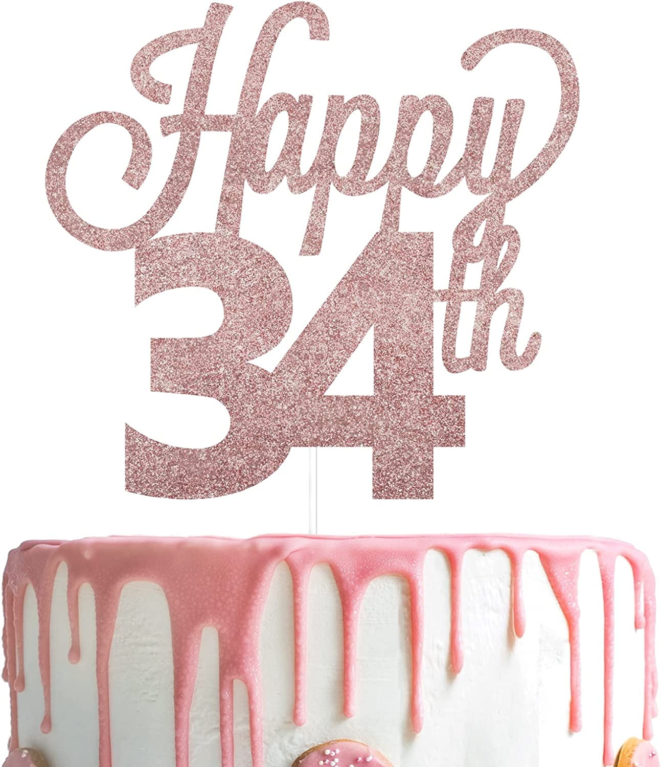 Wellsay Happy 34th Birthday Cake Tor - Cheers to 34 Years Old Birthday ...