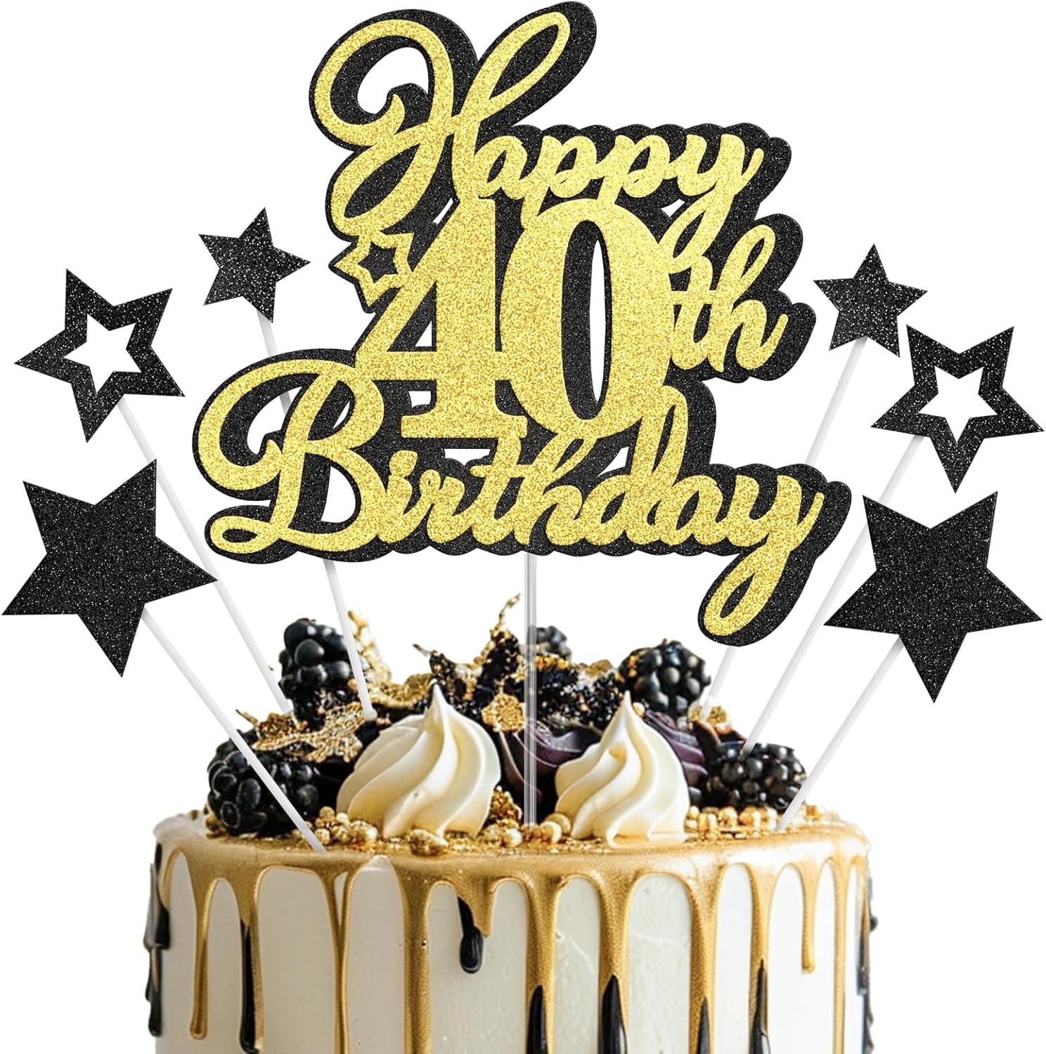 Wellsay Happy 40th Birthday Cake Tor 40 Birthday Cake Decorations, Happy 40th Birthday ...